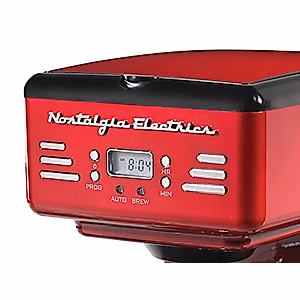 Nostalgia Retro 12-Cup Programmable Coffee Maker With LED Display, Automatic Shut-Off & Keep Warm, Pause-And-Serve Function, Red