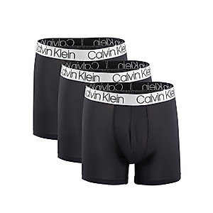 Calvin Klein Men`s Microfiber Boxer Briefs Pack of 3 (Black(NP2214-001)/Black, Small)