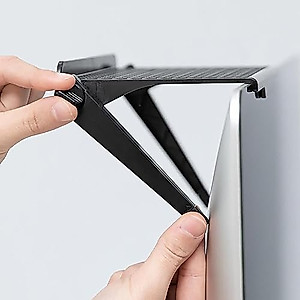 Computer Desktop Stand Riser Holder, Punch-Free Computer Monitor Rack, Vented Metal Desk Shelf for Desk Organizer, Plastic TV Set-top Box Screen Bracket Router Storage Rack (White)