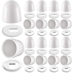 16 Pieces Universal Toilet Bolt Caps Plastic Round Push On Toilet Bowl Caps Covers Toilet Seat Floor Caps with Extra Washers for Toilet Bowl Screws, 1.45 Inch Height