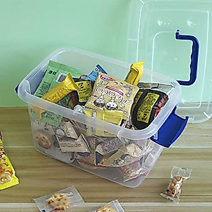 Nesmilers Small Plastic Storage Box with Lid, Clear Storage Box, Set of 6