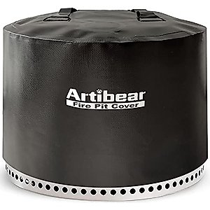 Artibear Outdoor Fire Pit Protective Shelter Cover Compatible for Solo Stove Bonfire, 21 Inch Round, Black