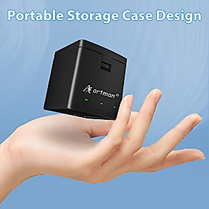 Artman Hero 11/10 Battery 3-Pack and 3-Channel Hero 11/10/9 Battery Charger for GoPro Hero 9/10/11 Black,Compatible with GoPro Hero 11/10/9 Battery and Charger