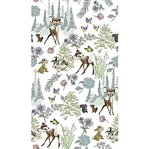 Springs Creative Disney Bambi & Friends White Premium Quality 100% Cotton Fabric by 1/2 of a Yard.