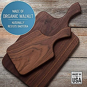 Brazos Home Dark Walnut Wood Cutting Board for Kitchen, Seasoned, Chopping Board, Wood Cheese Board, Charcuterie Platter, Ideal for Serving or Chopping Fruit, Vegetables, Cheese or Meat, 11x6, Small