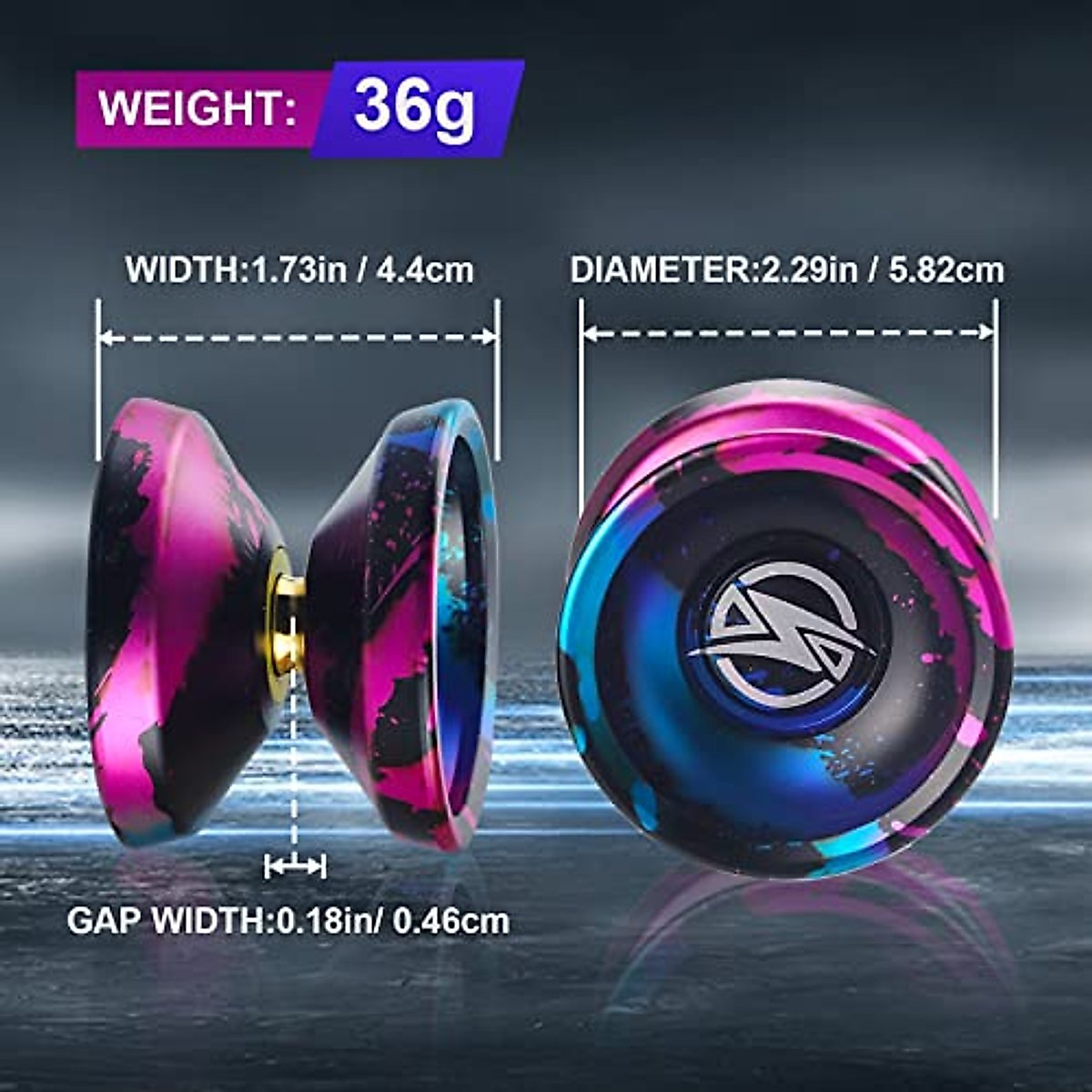 Responsive Yoyos Beginners Auto Return Yo Yo, Professional Alloy Aluminum Yoyo Ball Unresponsive Bearing for Beginner and Intermediate Yoyo Players for String Tricks, Glove and 5 Strings，SR-Y10