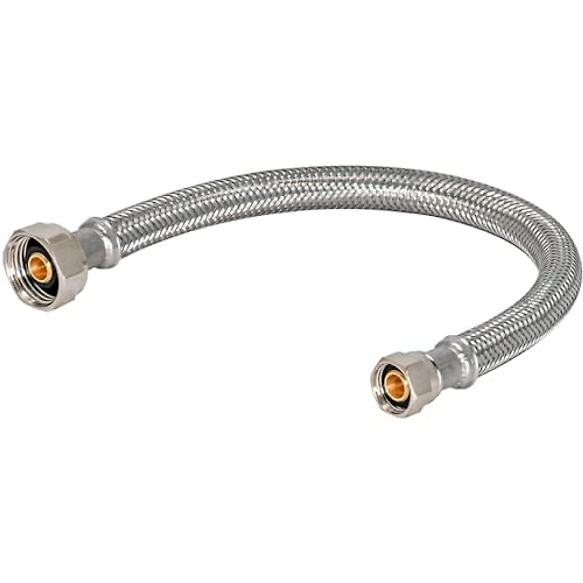 Eastman 24 inch Steel-Flex Braided Faucet Connector, 1/2 Inch FIP x 3/8 Inch Compression, Stainless Steel Faucet Supply Line, 48006