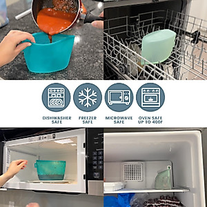 Silipak Reusable Silicone Food Storage Bags, 3 pack, Multi Use Leakproof Meal Prep Containers & Freezer Bags | Makeup Bag & Travel Containers | BPA Free, Dishwasher and Microwave Safe