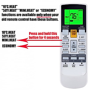Replacement Remote Control for Fujitsu AR-REG1U AR-REY1U UTY-LNHUM ASU9RLS3 ASU12RLS3 ASU15RLS3 AUU12RLF AUU18RLF AUU9RLF AR-RAE1E AR-RAE2U AR-RAE1U ASTG30JEC ASTG34JEC AR-SY1 AR-RY3 AR-RY14