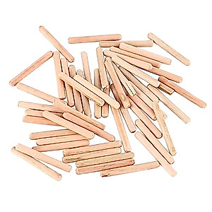 50Pcs Cabinet Drawer Round, M8 by 60Mm Dowels Kallax Dowels 101339 Fluted Wooden Craft Dowel Pins Rods (M6*50(50PCS))