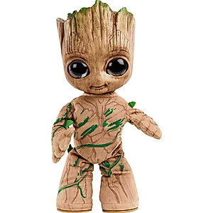 Mattel Marvel Plush, Groovin’ Groot Dancing & Talking Figure from the Disney+ Series I Am Groot, Soft Toy for Kids, Fans & Collectors