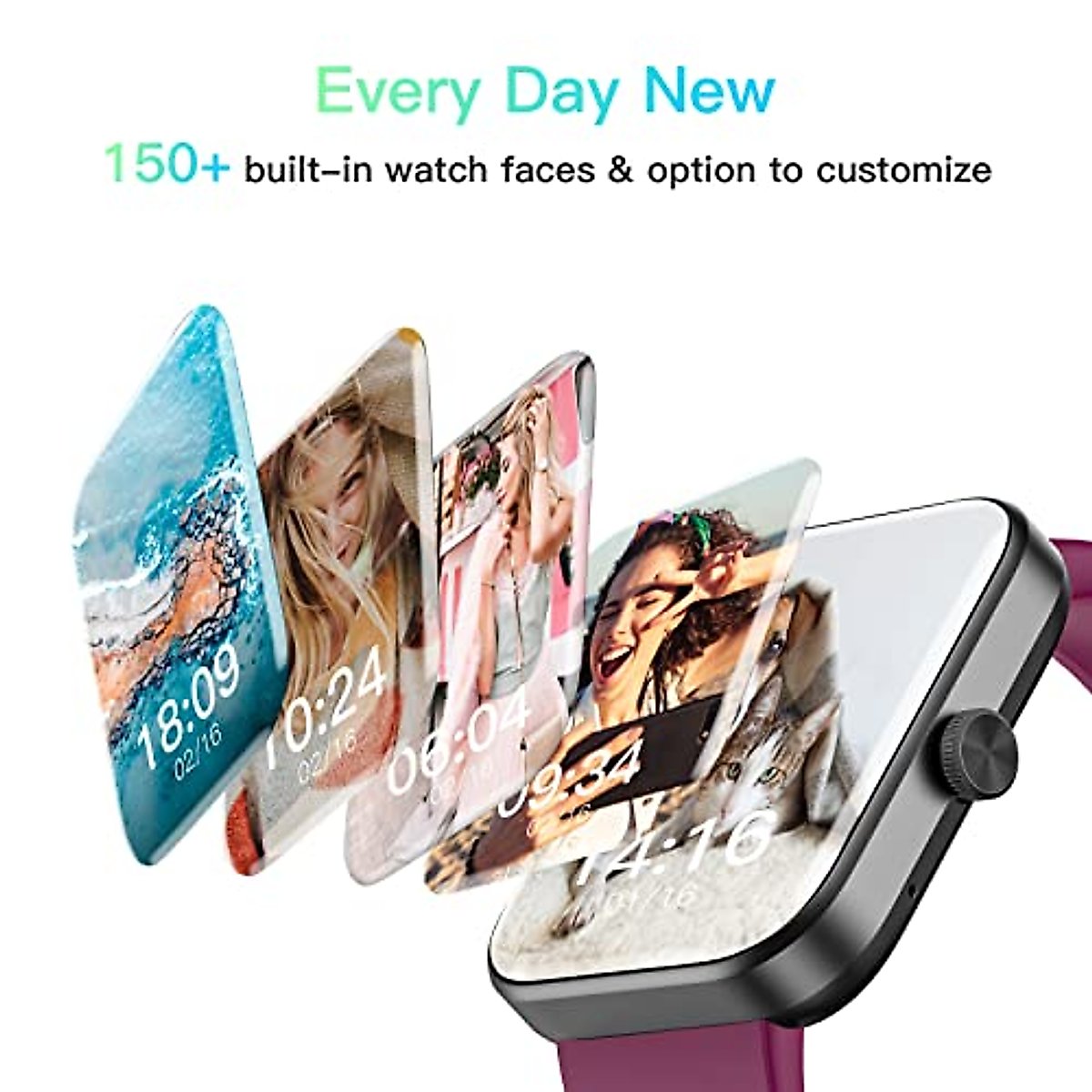 GERSVAR Smart Watch Bluetooth Calling (Answer/Make Call) 42mm Touch Screen, 100 Sports Modes Fitness Tracker with Heart Rate Monitor Blood Oxygen IP68 Waterproof,Compatible with Android iOS