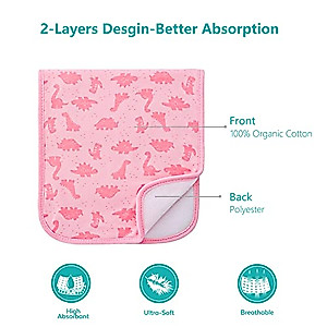 Hakochia Burp Cloths for Baby Girls Organic Cotton Large Burp Clothes Extra Absorbent Soft Burping Rags Spit Up Cloth Sets for Newborns 8 Pack