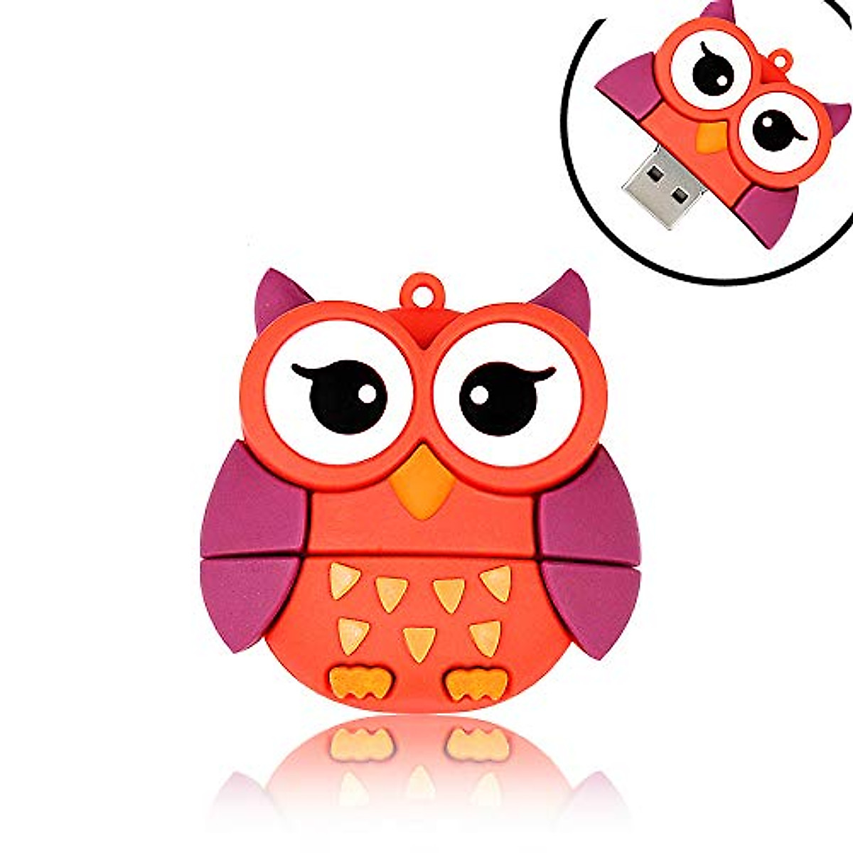 QICAIHU Novelty Big Eyes Owl Shape Design 64GB USB 3.0 Animal Flash Drive Cute Memory Stick Thumb Drive Data Storage Pendrive Cartoon Jump Drive Gift