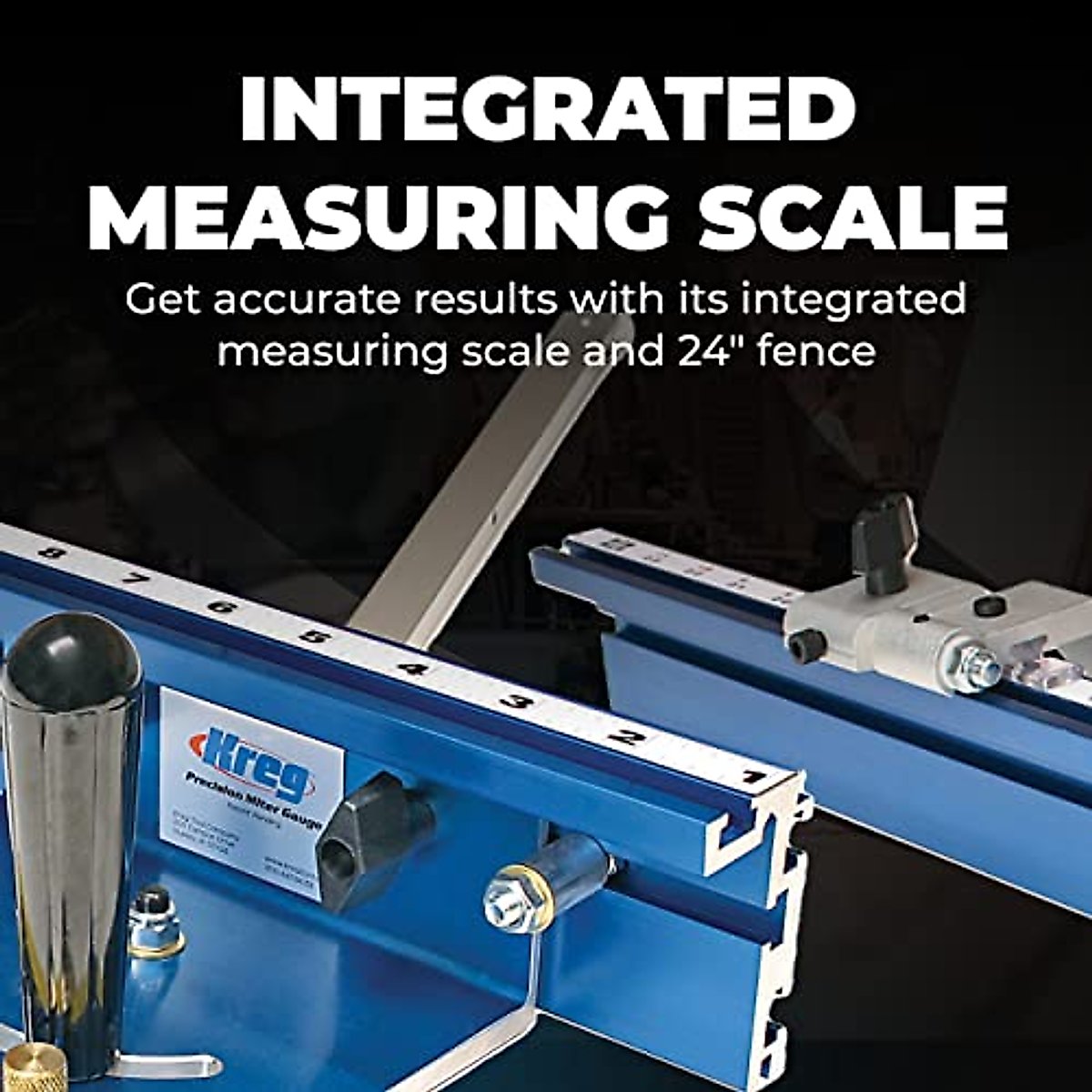 Kreg KMS7102 Table Saw Precision Miter Gauge System - Factory Calibrated - With Miter Gauge Fence & Bar - Miter Gauge for Table Saw