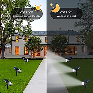 Hoont 2-in-1 Bright Outdoor LED Solar Spotlight/Solar Powered Light for Patio, Entrance, Landscape, Garden, Driveway, Lawn, Etc./ Great for Accents, Security Lighting, Etc. [Upgraded Version]