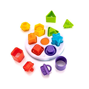 Fat Brain Toys Plugzy - Fine Motor Shape-Learning Sensory Toy, Babies & Toddlers