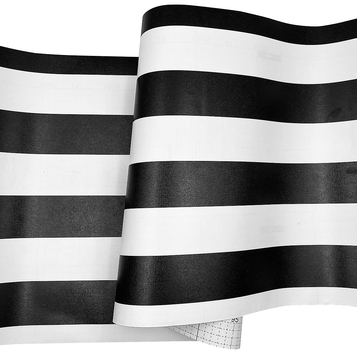 SimpleLife4U Black and White Stripe Self-Adhesive Shelf Liner Contact Paper 17.7 Inch By 9.8 Feet