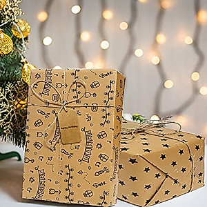 Wrapping Paper Set,Eco Gift Wrapping Paper Folded Sheets,Birthday Gift Wrap Set,Recycled Kraft Birthday Wrapping Paper Kit,Eco Birthday Wrap Birthday PaperWrapping,Gift Rapping Paper for Gift Wrapper paper GiftRapper Paper for Girls Kids Man Boys Women,wi