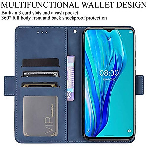 HualuBro Ulefone Note 9P Case, Magnetic Full Body Protection Shockproof Flip Leather Wallet Case Cover with Card Slot Holder for Ulefone Note 9P Phone Case (Blue)