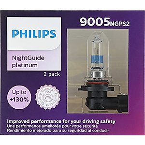 Philips Automotive Lighting 9005 NightGuide Platinum Upgrade Headlight Bulb, Pack of 2