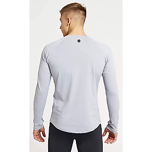 Solbari UPF 50+ Men's Sun Protection Long Sleeve Rashguard Aqua Sport Collection - Small - Cool Grey - UV Protection, Sun Protective