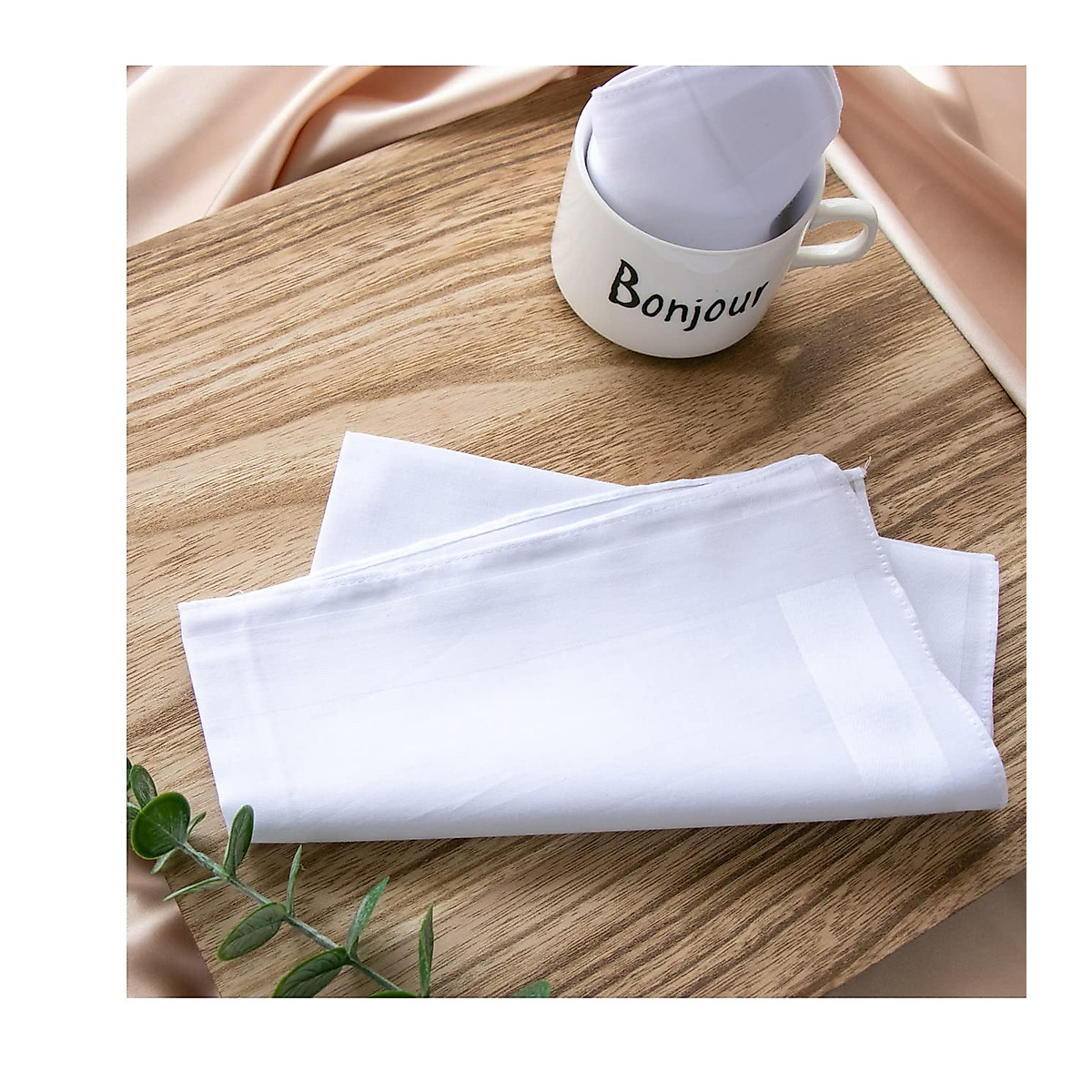 SrffbreMeOly Assorted Men's Handkerchief Plaid 100% Cotton Handkerchiefs Soft Hankies Pocket Square White 3Piecs, One Size