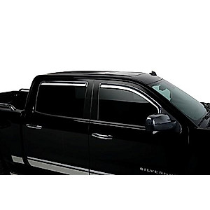 Putco Element Chrome Window Deflectors Fits Chevy Silverado/GMC Sierra 2014-2019 Crew Cab - Set of 4 - in Channel Install