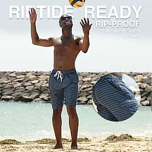 Kanu Surf Men's Flex Swim Trunks (Regular & Extended Sizes), Line Up Navy, Small