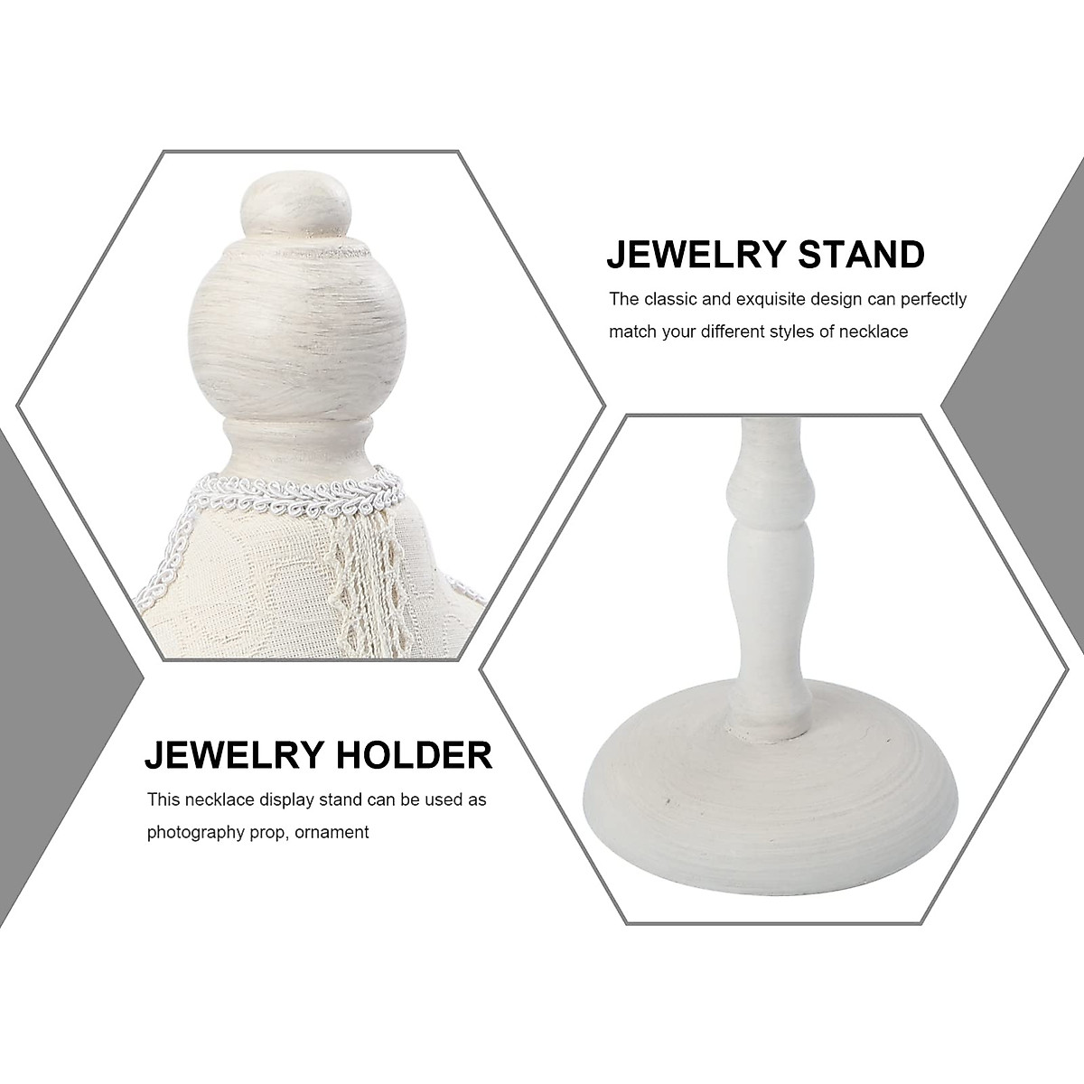 Cabilock Mannequin Pendant Bust Neck Chain Holder Necklace Holder Necklace Jewelry Display Model Bust Stand for Home Dresser Shelves White Choker Bust Necklace Stand Pendant Holder Dainty Necklace