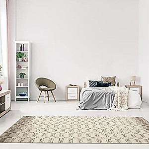 LUXE WEAVERS Checkered Geometric Beige 5x7 Area Rug, Indoor Carpet