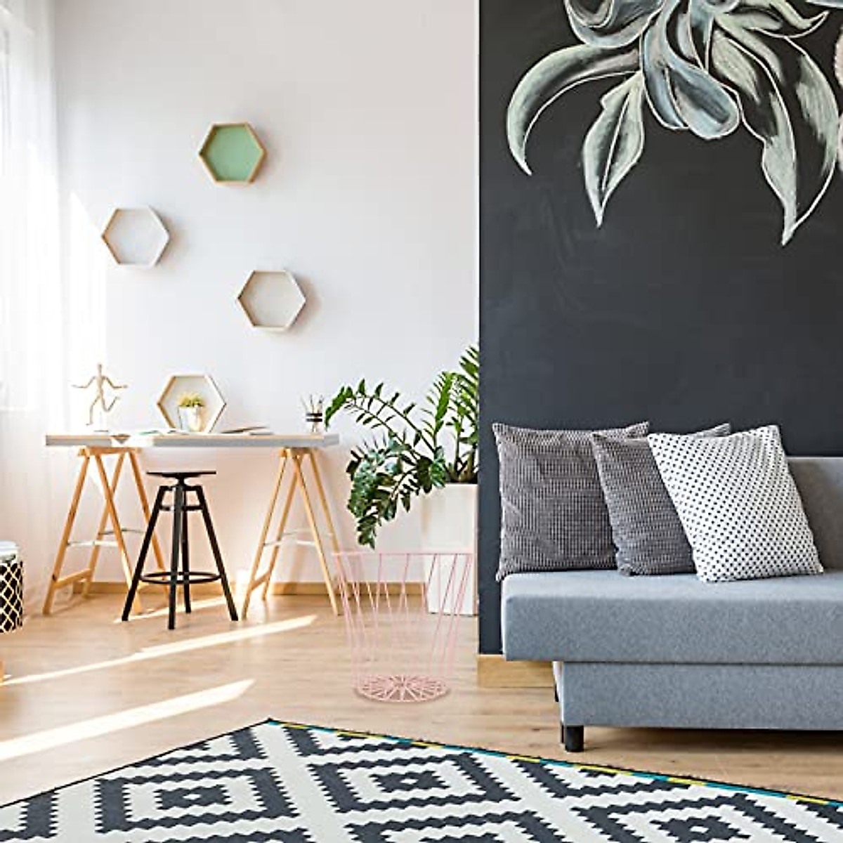 Cabilock Entryway Decor Metal Waste Container Iron Wire Umbrella Storage Holder Stand Kitchen Trash Waste Can Round Trash Bin for Office Room Bathroom Living Room Home Office Decor