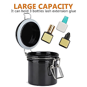 Eyelash Glue Storage Tank, TEOYALL Leak Proof Lash Adhesive Container Organizer for Grafting Eyelash Extension Supplies
