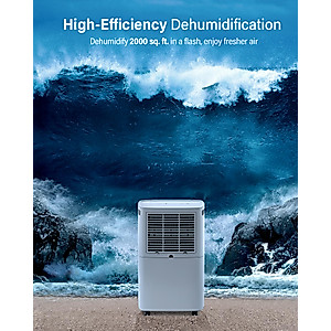 30-Pints Dehumidifier for Basements - 1500 Sq. Ft. Dehumidifier with Auto or Manual Drainage - Compact Dehumidifier with Intelligent Humidity Control | Auto Defrost | Dry Clothes