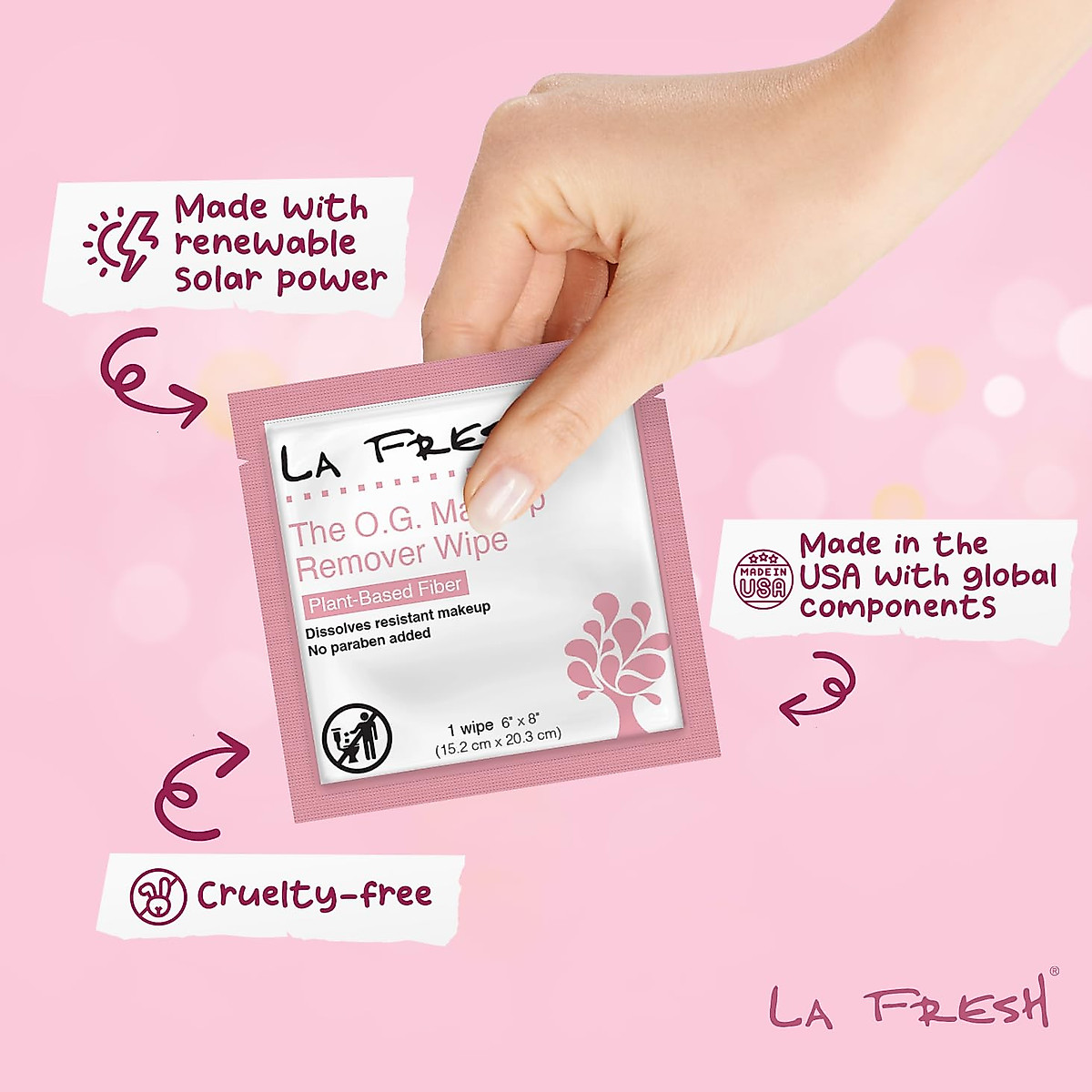 La Fresh Makeup Removal Facial Cleansing Wipes, Waterproof, 200 Count, Skin Care Travel Essentials