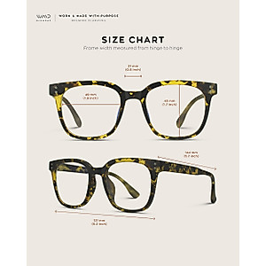 WearMe Pro - Square Oversized Women Elegant Classic Blue Light Screen Glasses (Blaze Tortoise)