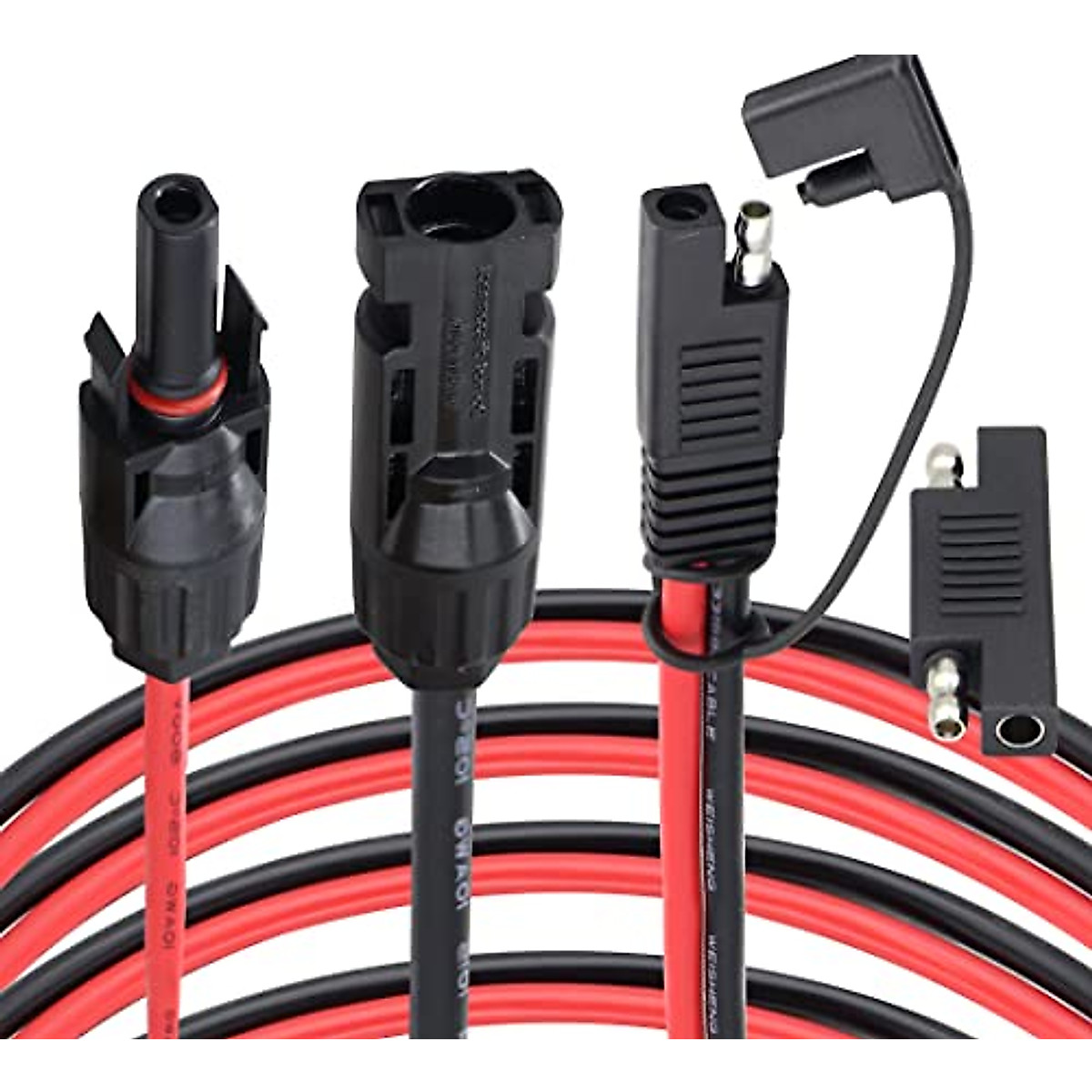 HCFeng10AWG SAE to M-C-4 Adapter Cable with SAE Polarity Reverse Adapter Conector,Solar Panel to SAE Adapter Cable SAE PV Extension Cable to Solar Panels for RV Panel Solar (55CM/1.8FT)