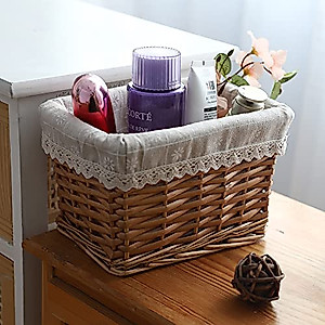 Rectangular Wicker Storage basket&bins container, Organizer Box, Kingwillow Art & Craft (Small)