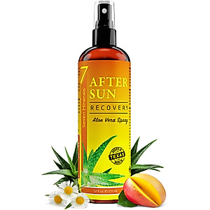 Seven Minerals NEW After Sun Solar Recovery Spray with Aloe Vera - For Skin & Face with Instant Sunburn Relief. Unlike Regular Aftersun Spray With Mango & Chamomile (12 Oz)