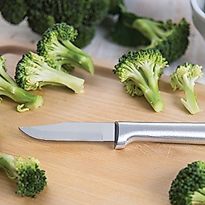 Rada Cutlery Paring Knives Starter Kit 4 Piece Stainless Steel Knife Set with Brushed Aluminum Handles Made in The USA