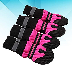 Dog Boots - Pet Dog Warm Shoes Stylish Outdoor Dog Boots Anti-Slip Pet Dog Walking Shoes Comfortable Pet Dog Boots Cool Pet Dog Shoes for Autumn Winter Wearing Rosy Size XXL