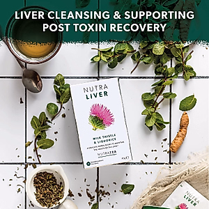 NUTRALIVER - Detox Tea for Liver Cleansing and Support - With Milk Thistle, Turmeric & Fennel - 20 Tea Bags - Herbal Tea by Nutra Tea