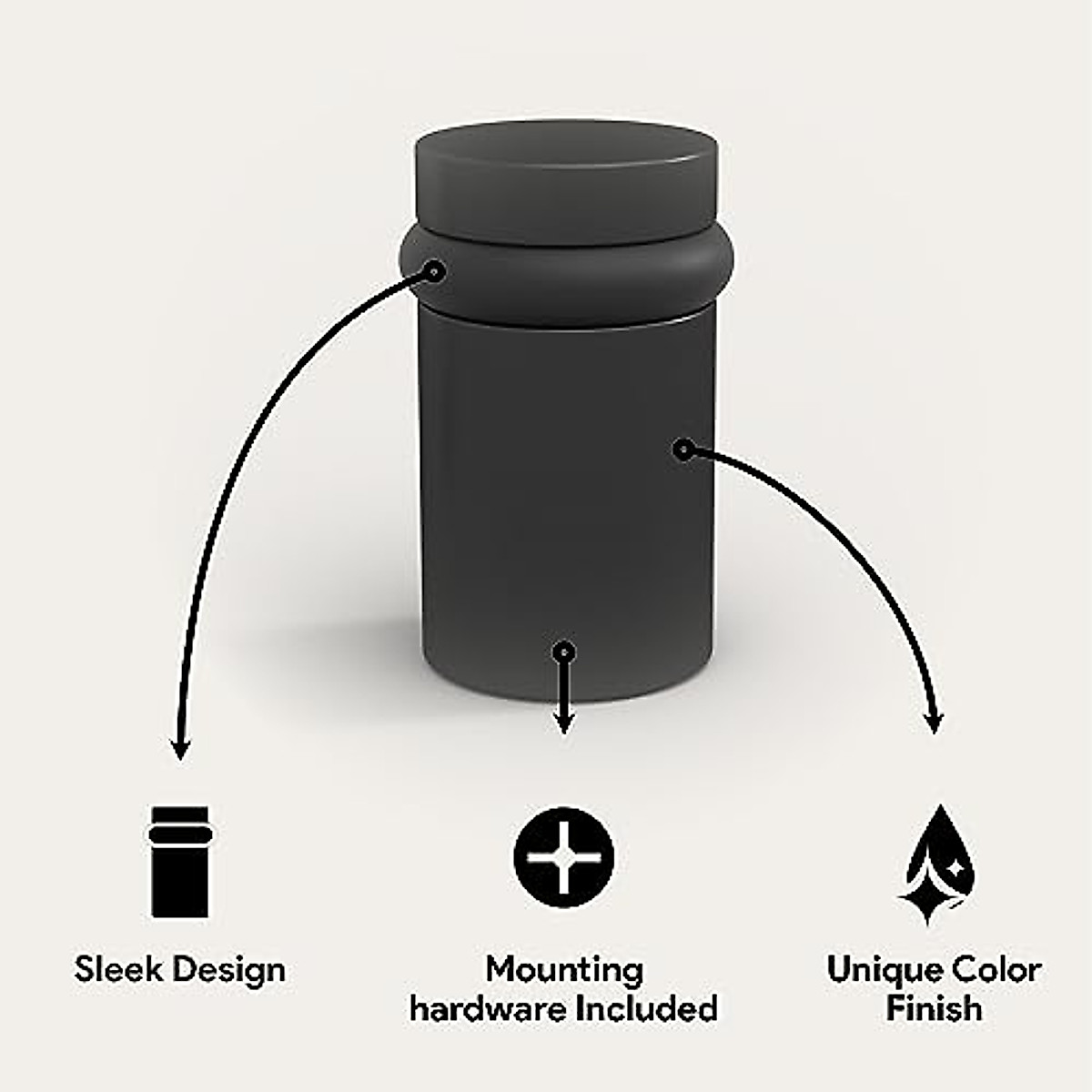 MEGA HANDLES Floor Door Stopper - Black Door Stopper Quickly Installed Wall Protector, Wall Protectors from Door Knobs, Door Stop Floor Mount with mounting Hardware Included - Matte Black - 2 Inch