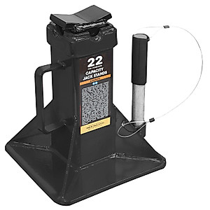 Torin 22 Ton (44,000 lb) Capacity Heavy Duty Steel Jack Stands, 2 Pack, T80072, Black