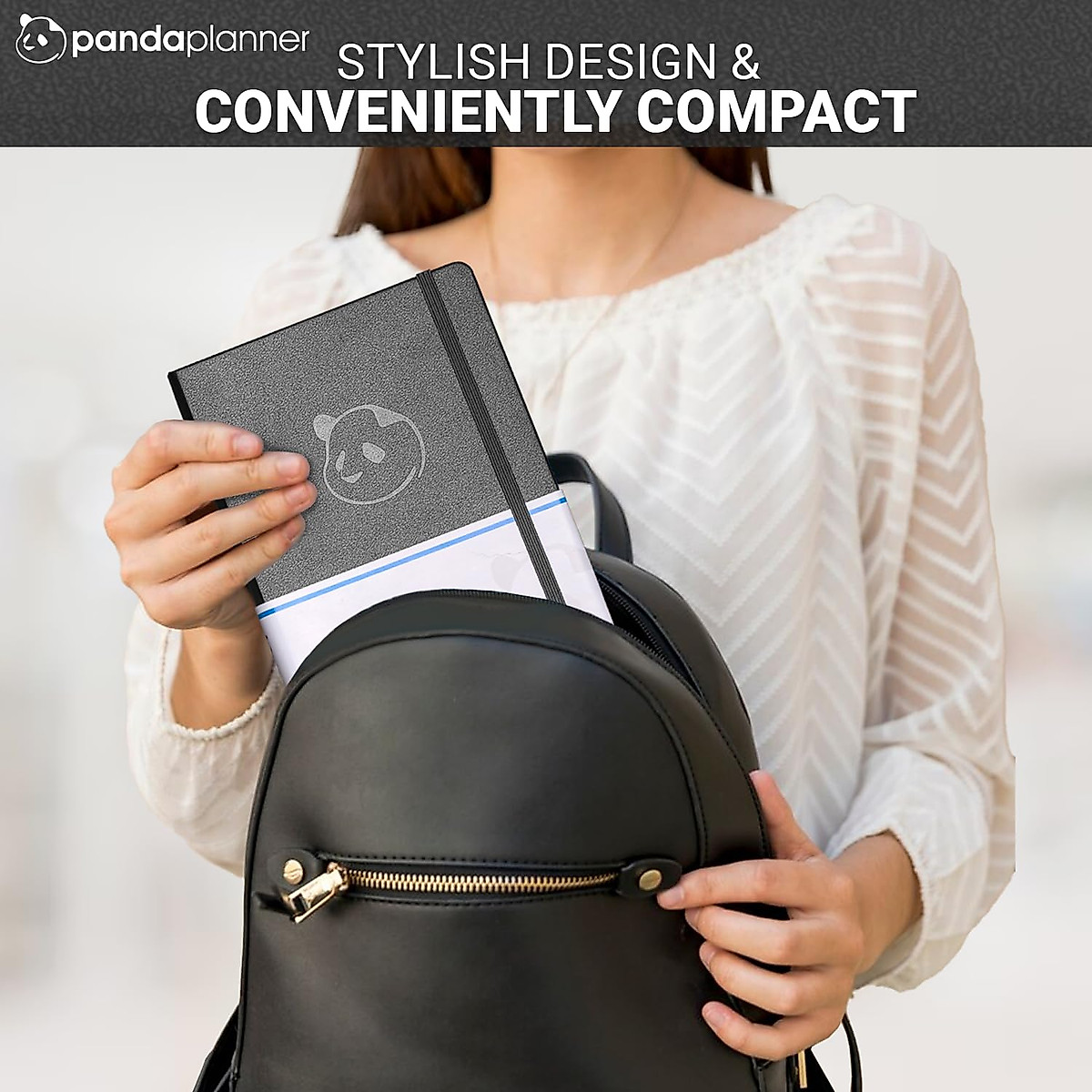 Black Daily Planner 2023 by Panda Planner - Organizer Planner for Goals, Gratitude & Focus - Weekly & Monthly Agenda Sections - Undated 90 Day Planner