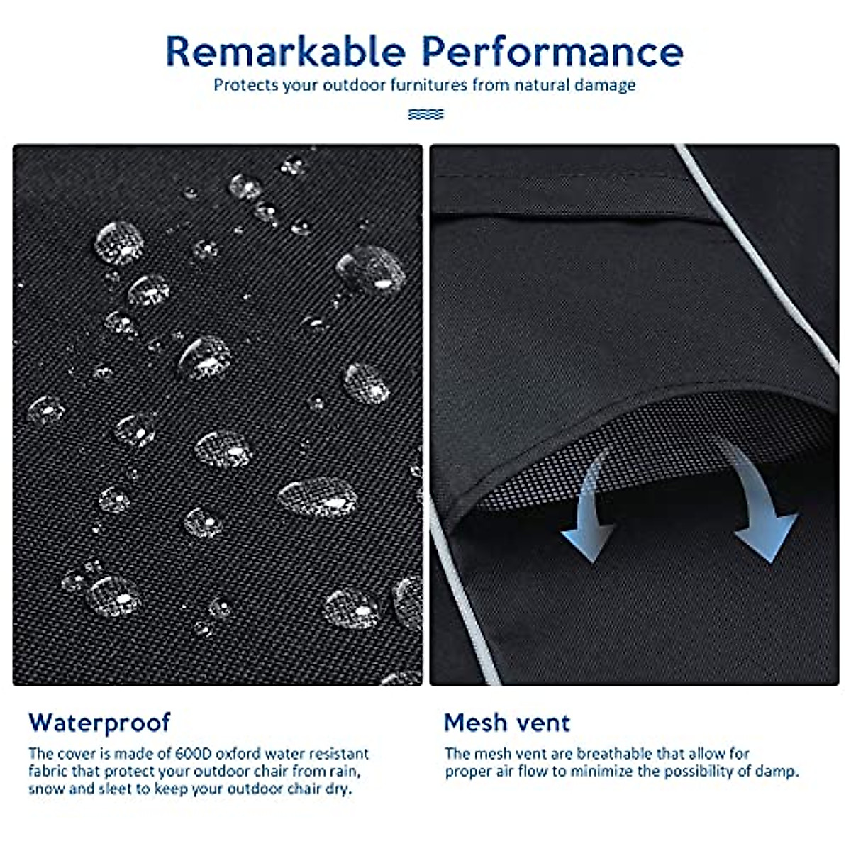 FORSPARK Outdoor Furniture Chair Covers Waterproof，Lawn Patio Furniture Covers Fits up to 38 x 31 x 29 inches (W x D x H) 2 Pack