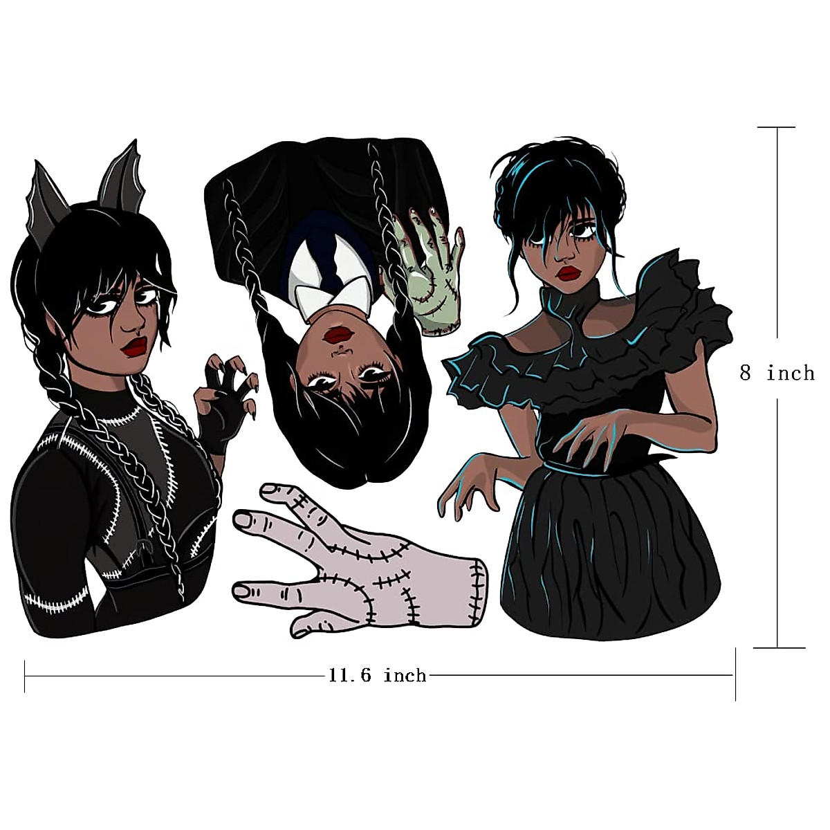 Wednesday Addams Merchandise, Wednesday Party Decorations Wall Stickers Wall Decor Decals for Kids Room