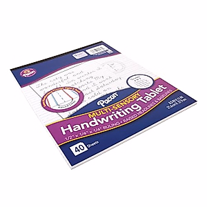Pacon Multi-Sensory Ruled Handwriting Tablet, White