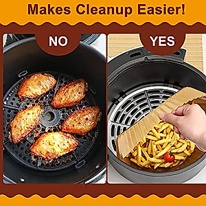 Air Fryer Paper Liners Disposable 100 Pcs 6.3 inch Round Air Fryer Sheets Filters, Oil-proof Non-stick Parchment Paper Basket Liners for Air Fryer, Microwave, Oven, Baking, Roasting, Cooking