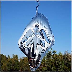 DJUAN Wind Spinners for Yard and Garden Metal Large Hanging Heart and Angel Outdoor Garden Decor